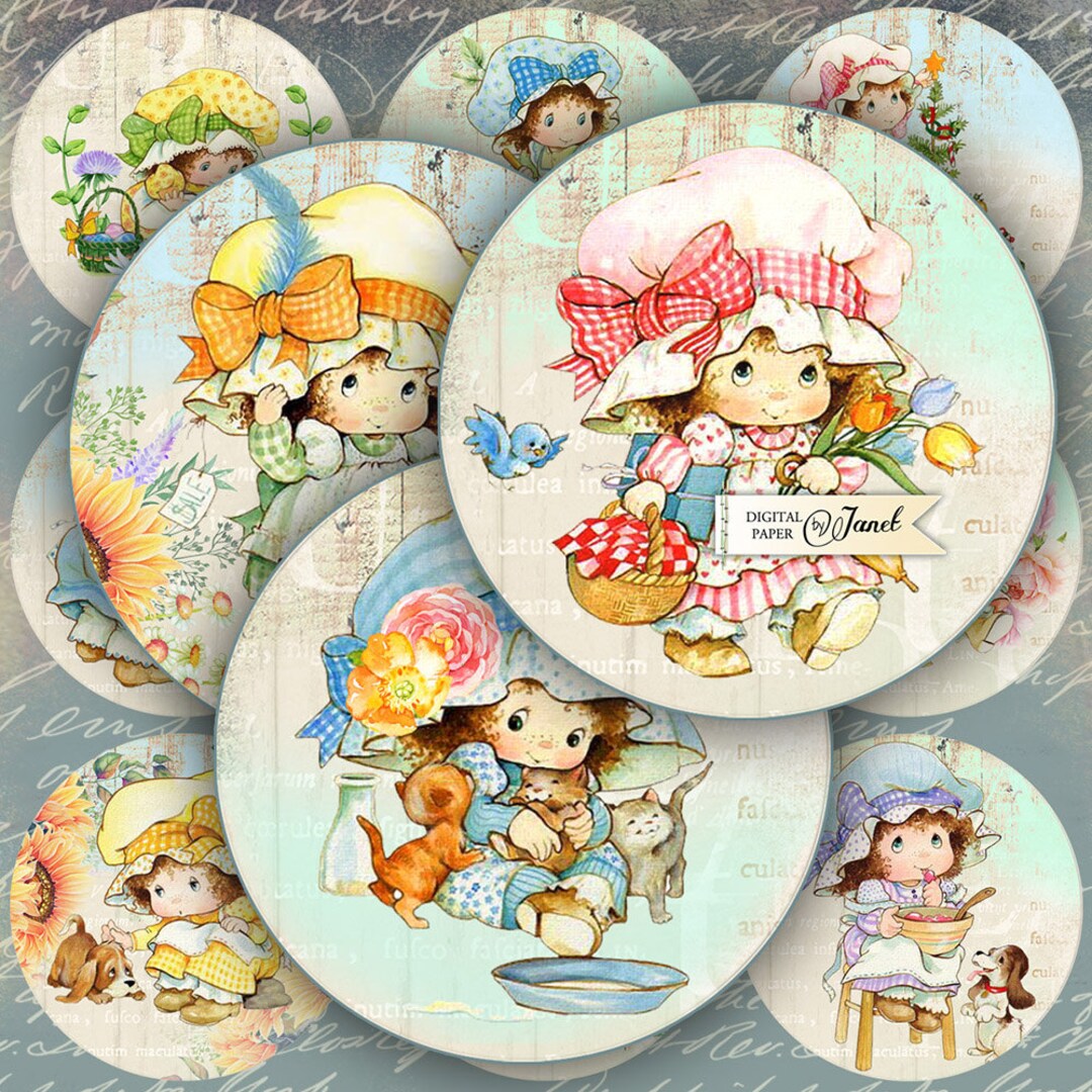 Cute Little Girls, 2.5 Inch, Labels, Stickers, Printable Toppers ...