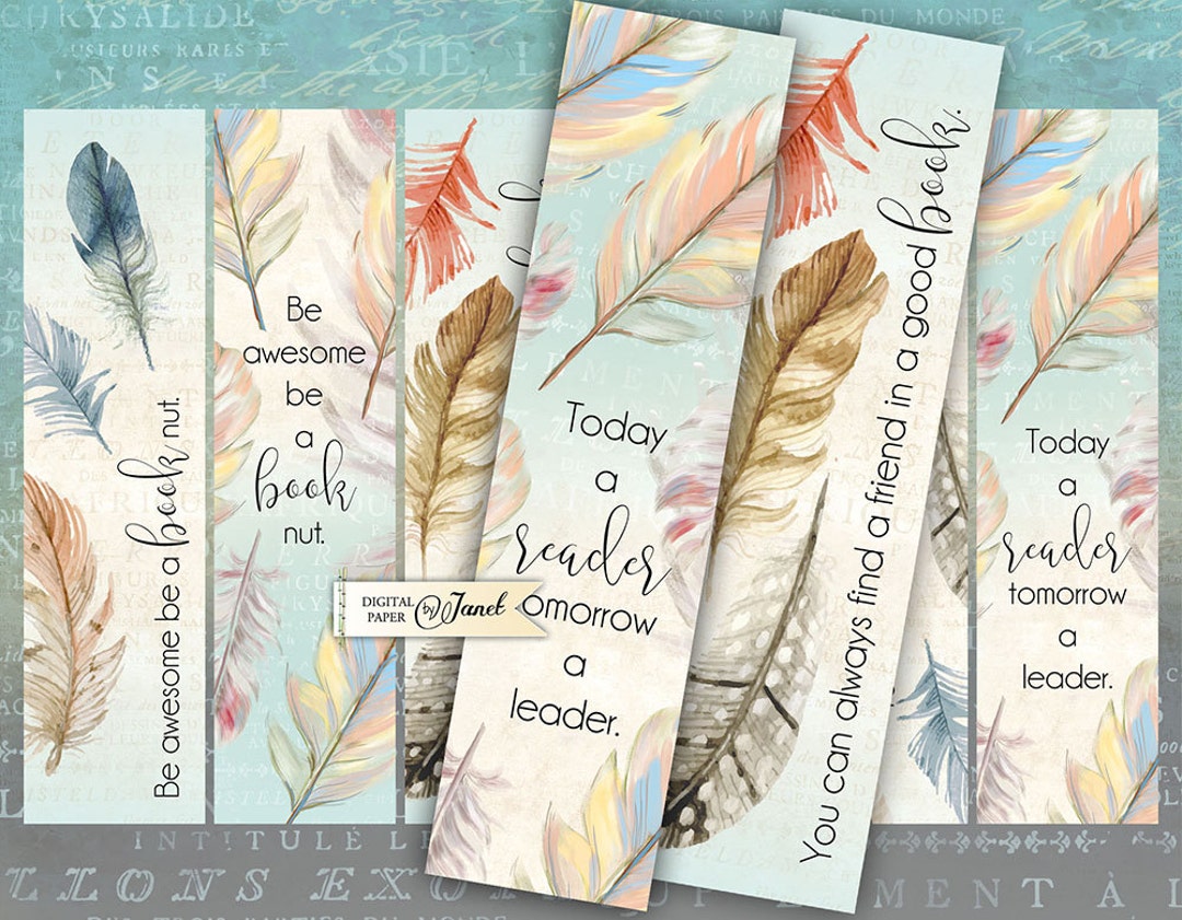 Quote Bookmarks, Printable Bookmarks, ART File, Ephemera, Diy Craft ...