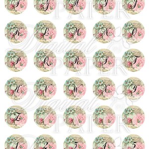 Sweet Alphabet Circles Image Digital Collage Sheet 1 X 1 Inch Printable ...