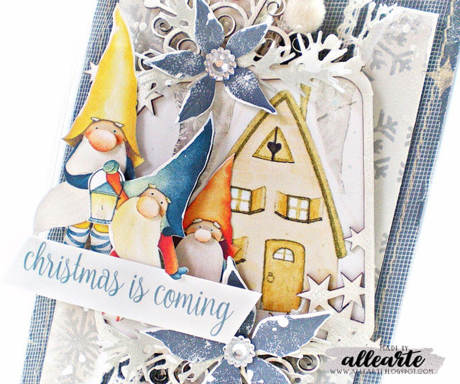 Winter Card Digital Collage Sheet Set of 4 Cards | Etsy