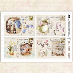 Art Mail, Beatrix Potter, Printable Postcard, Junk Journal ...
