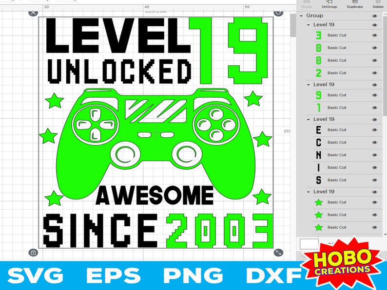 Level 19 Unlocked SVG 19th Birthday Gamer 19 Years Old Svg | Etsy