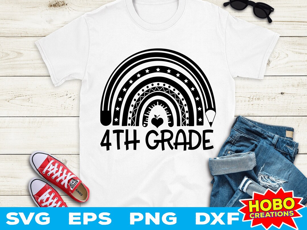 Fourth Grade Svg, Rainbow School Svg, Back to School Svg, Teacher Svg ...