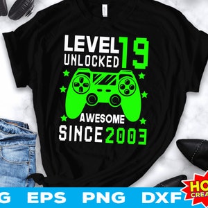 Level 19 Unlocked SVG 19th Birthday Gamer 19 Years Old Svg | Etsy