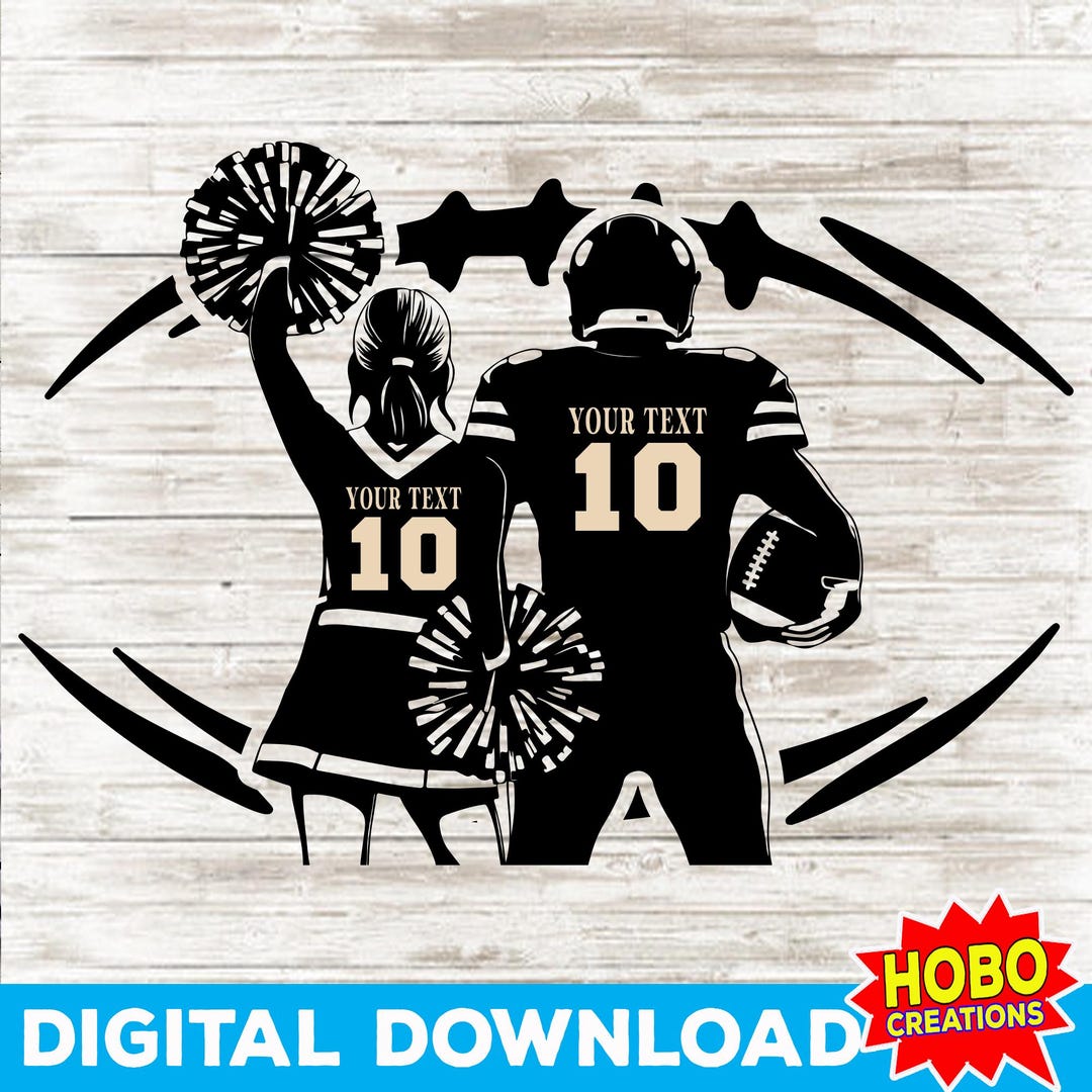 Cheerleader and Football Player Svg, Cheer Svg, Football Svg, Cheer ...