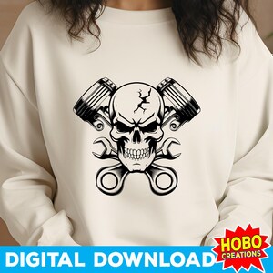 Skull Mechanic SVG PNG, Wrenches and Tools Clipart, Handyman Repair SVG ...