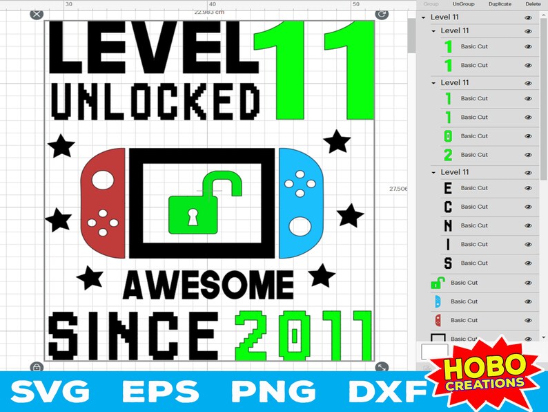 Level 11 Unlocked SVG 11th Birthday Boy Gamer 11 Years Old Svg | Etsy