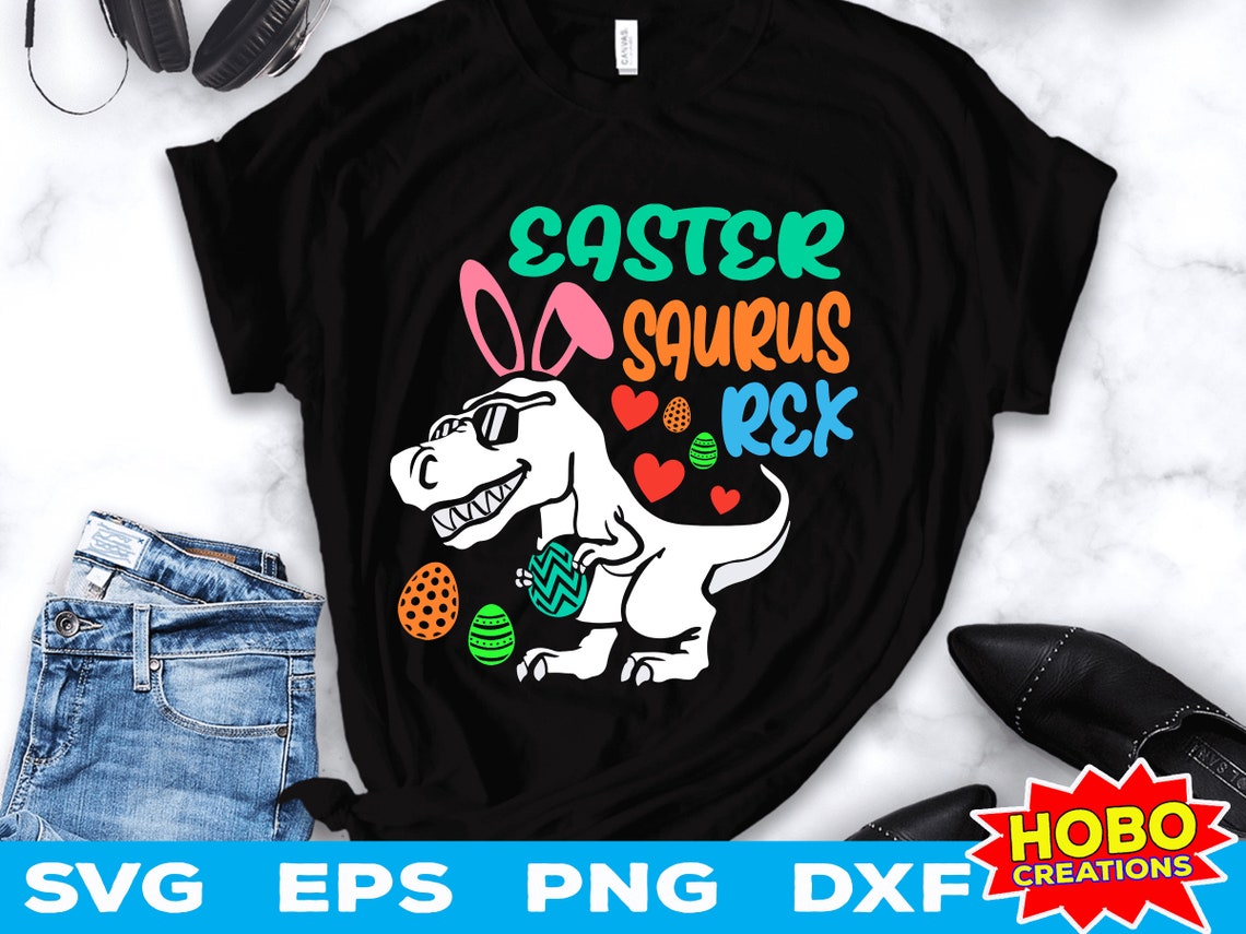 Easter Saurus Rex Svg Easter Dinosaur SVG T-rex Bunny Svg - Etsy