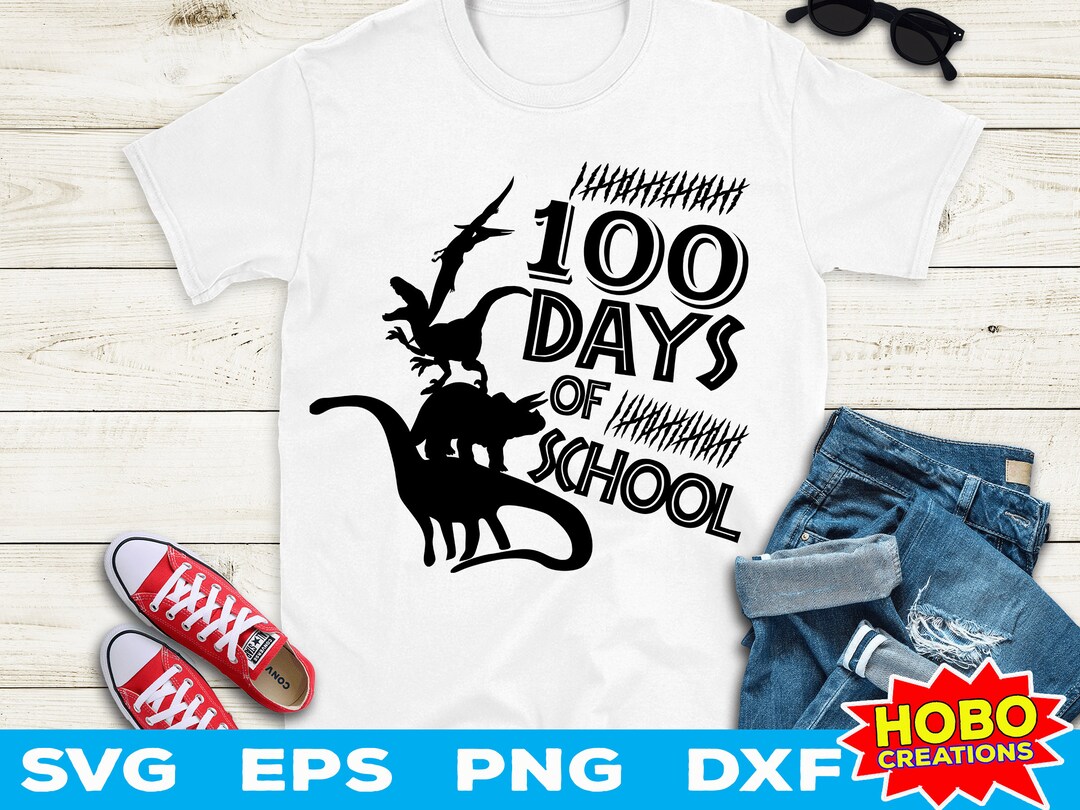 100 Days of School Svg Dinosaur, Through 100 Days Svg for Boy Kids ...