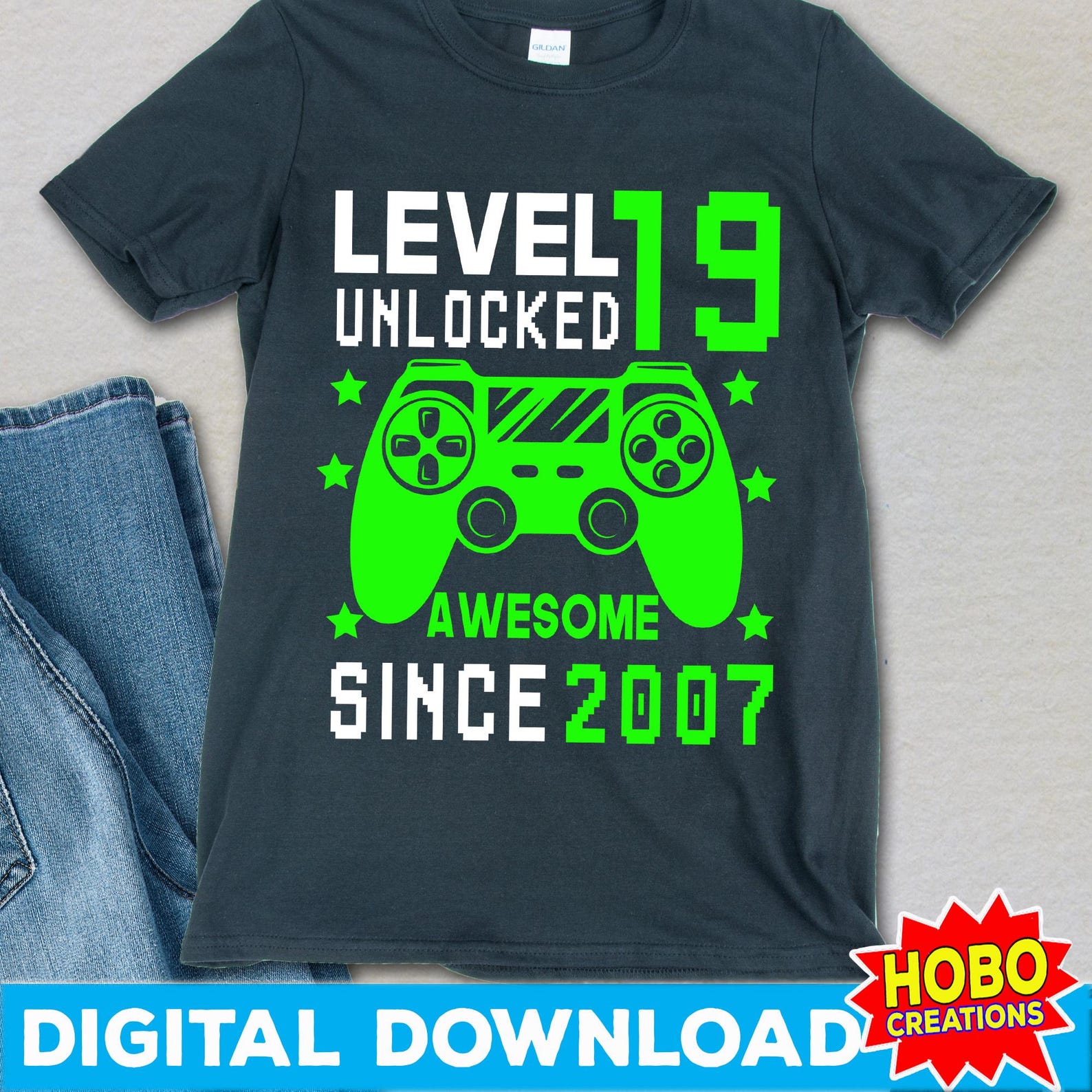 Level 19 Unlocked SVG, 19th Birthday Gamer, 19 Years Old Svg, Video ...