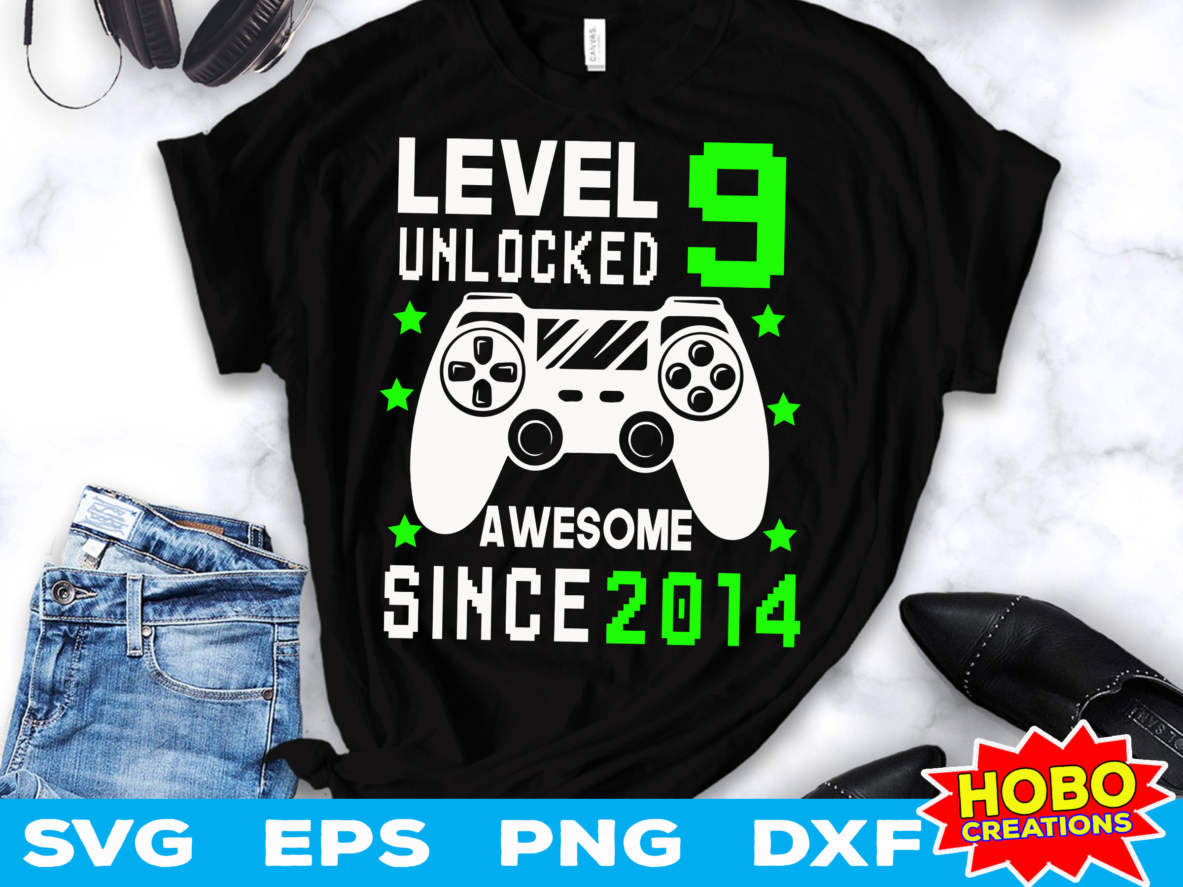 Level 9 Unlocked SVG 9th Birthday Boy Gamer 9 Years Old Svg - Etsy ...