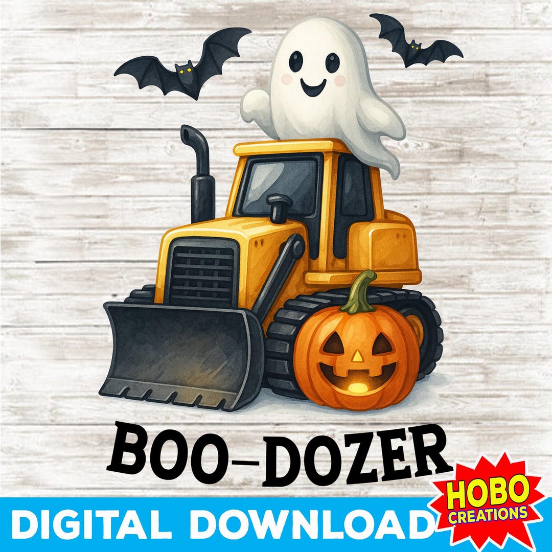 Boo Dozer PNG, Cute Boy Halloween Fall Truck Design, Funny Pumpkin ...