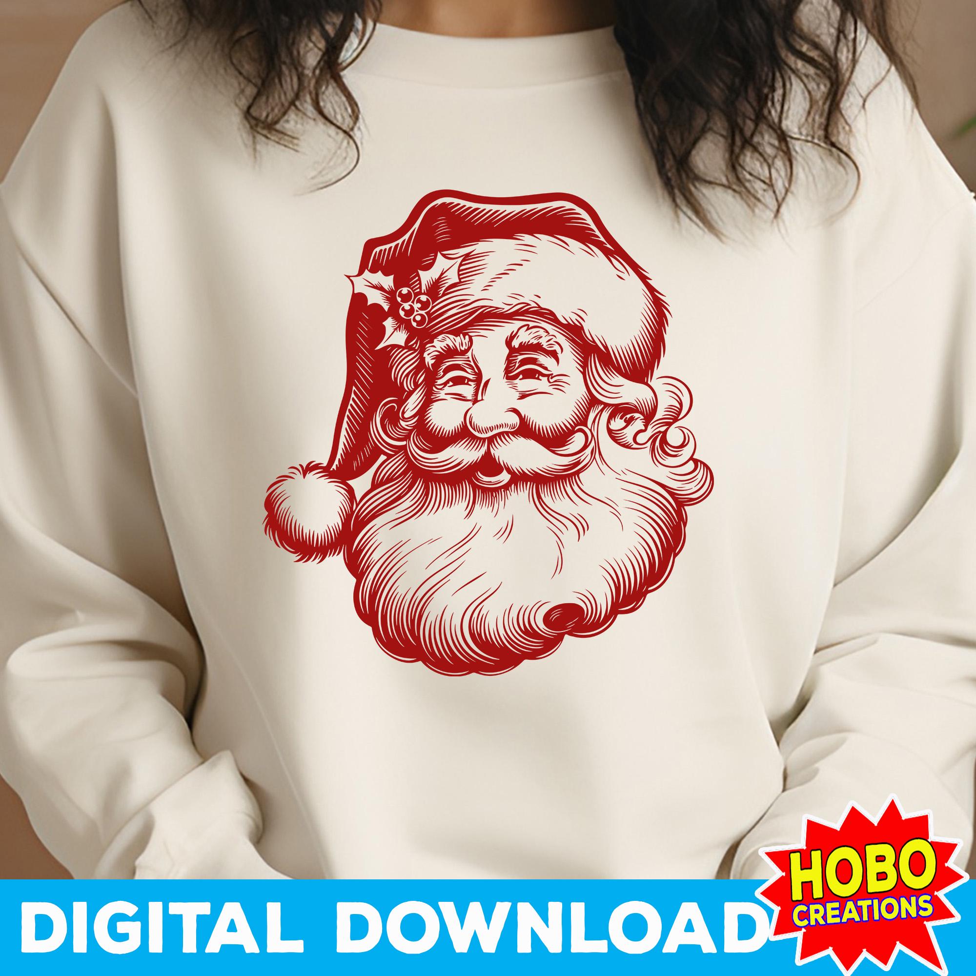 Vintage Santa SVG Bundle, Old School Father Christmas Clipart, Retro ...