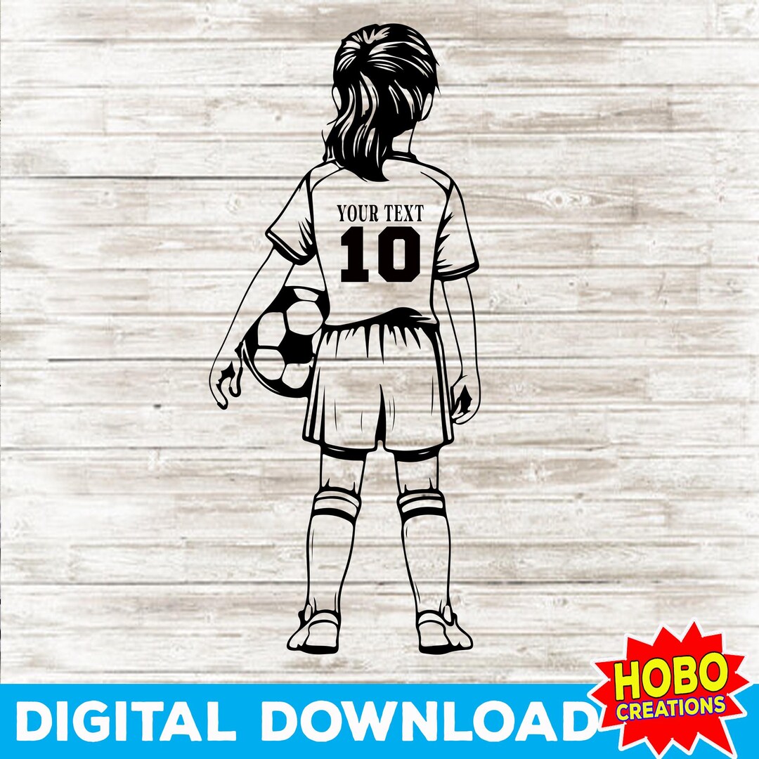 Soccer Kid Player Svg, Soccer Girl Svg , Customized Soccer Player Svg ...