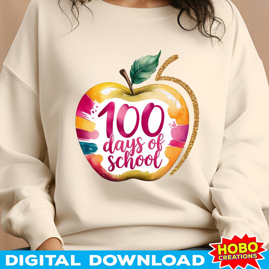100 Day of School Png, Brushstroke 100 Days of School Png, Teacher 100 ...