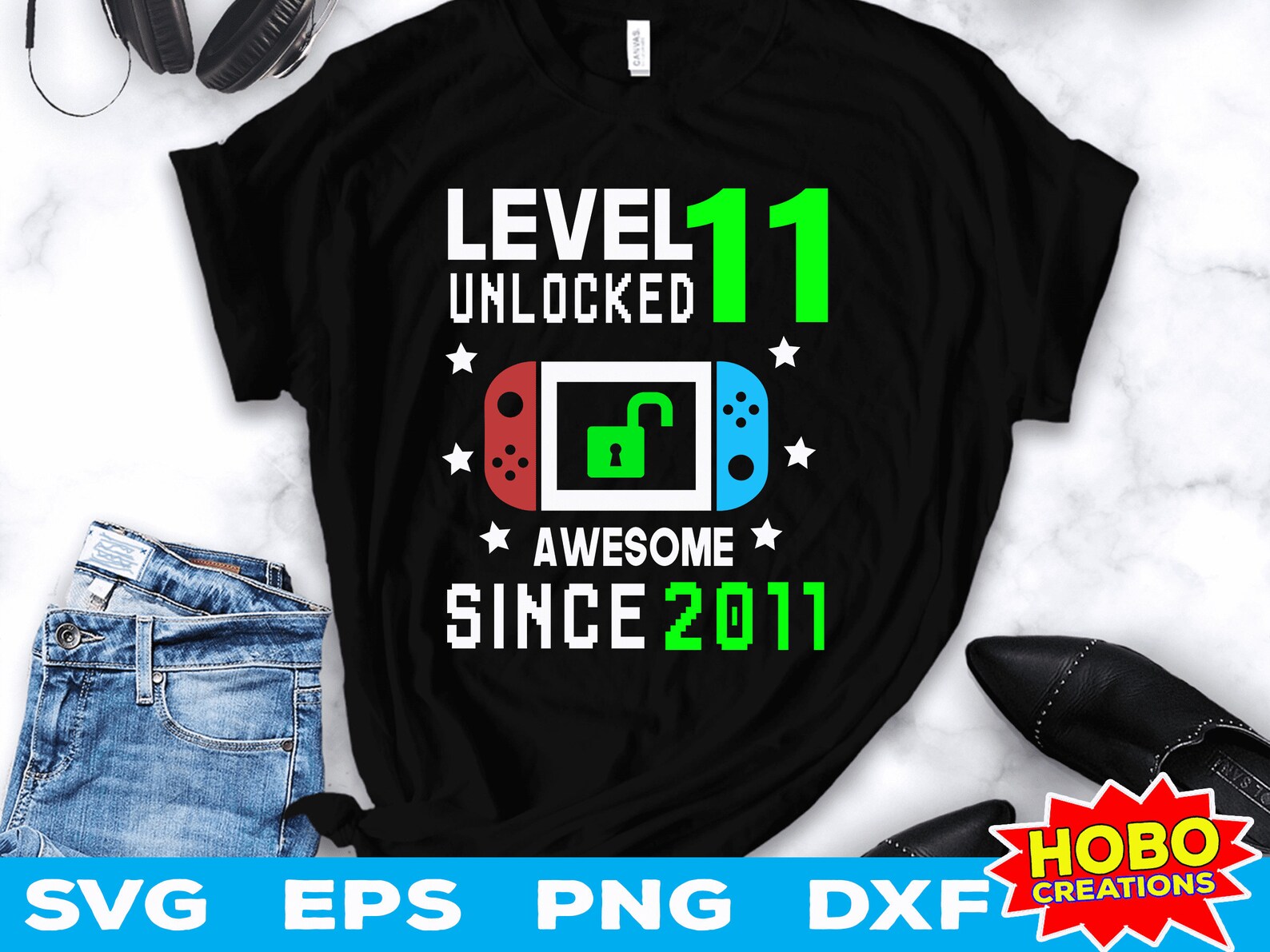 Level 11 Unlocked SVG 11th Birthday Boy Gamer 11 Years Old Svg | Etsy