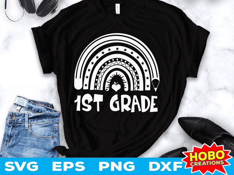First Grade Svg, Rainbow School Svg, Back to School Svg, Teacher Svg ...