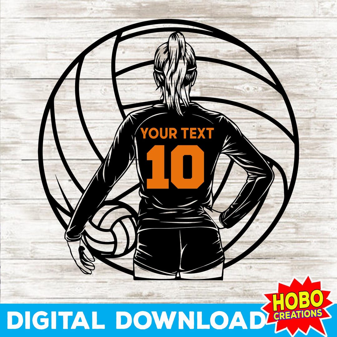 Volleyball Girl Player Svg , Volleyball Mom Svg, Customized Volleyball ...