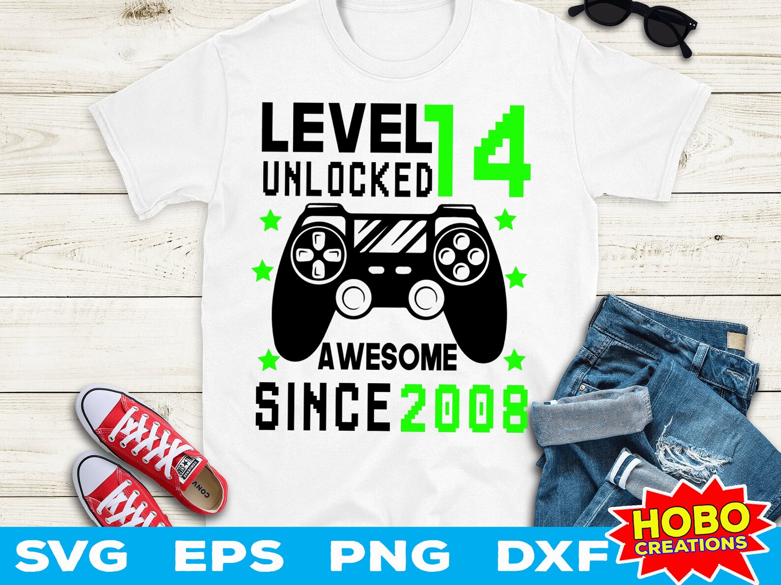 Level 14 Unlocked SVG 14th Birthday Boy Gamer 14 Years Old | Etsy