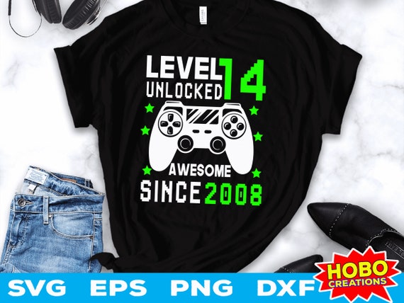Level 14 Unlocked SVG 14th Birthday Boy Gamer 14 Years Old | Etsy