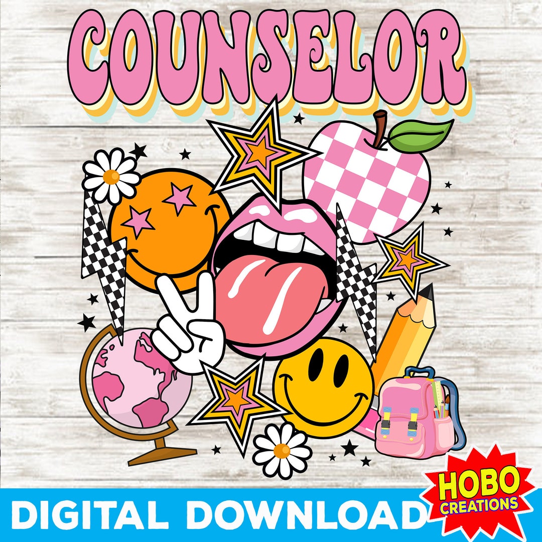 School Counselor PNG, Retro School Design, School Png, Counselor Design ...
