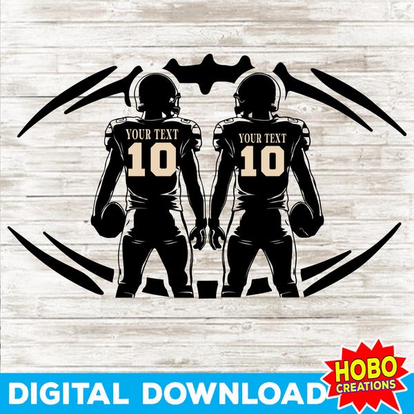 2 Football Player Svg - Etsy