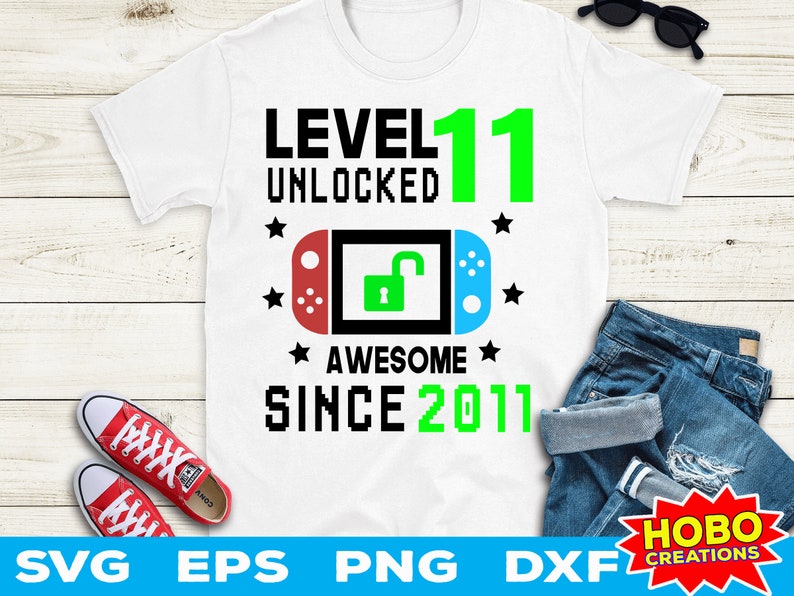 Level 11 Unlocked SVG 11th Birthday Boy Gamer 11 Years Old Svg | Etsy