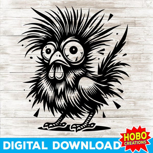 Crazy Chicken Svg - Etsy