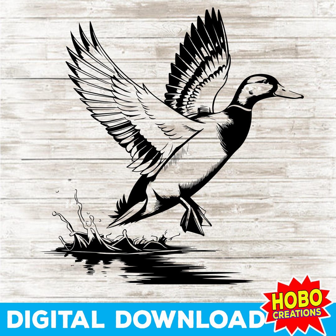Mallard Duck SVG, Flying Duck Clipart, Waterfowl Hunting Digital ...