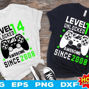 Level 14 Unlocked SVG 14th Birthday Boy Gamer 14 Years Old | Etsy