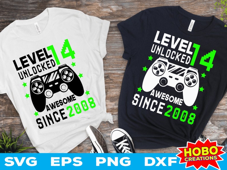 Level 14 Unlocked SVG 14th Birthday Boy Gamer 14 Years Old | Etsy