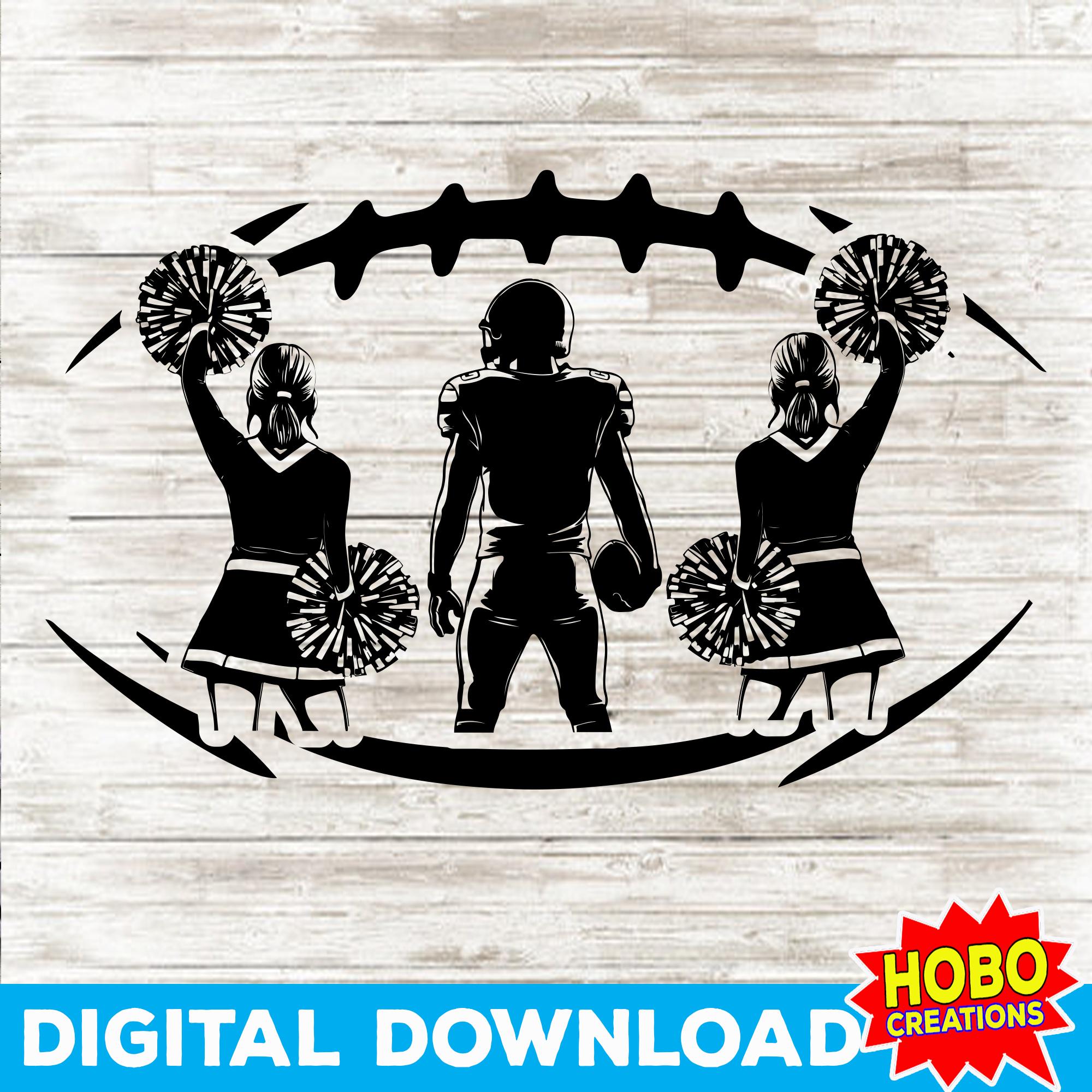 Cheerleader and Football Player Svg, Cheer Svg, Football Svg, Cheer ...