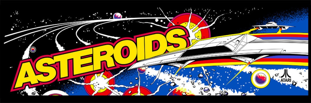 Asteroids Marquee, Arcade, 12 X 36" Video Game Poster, Print - Etsy