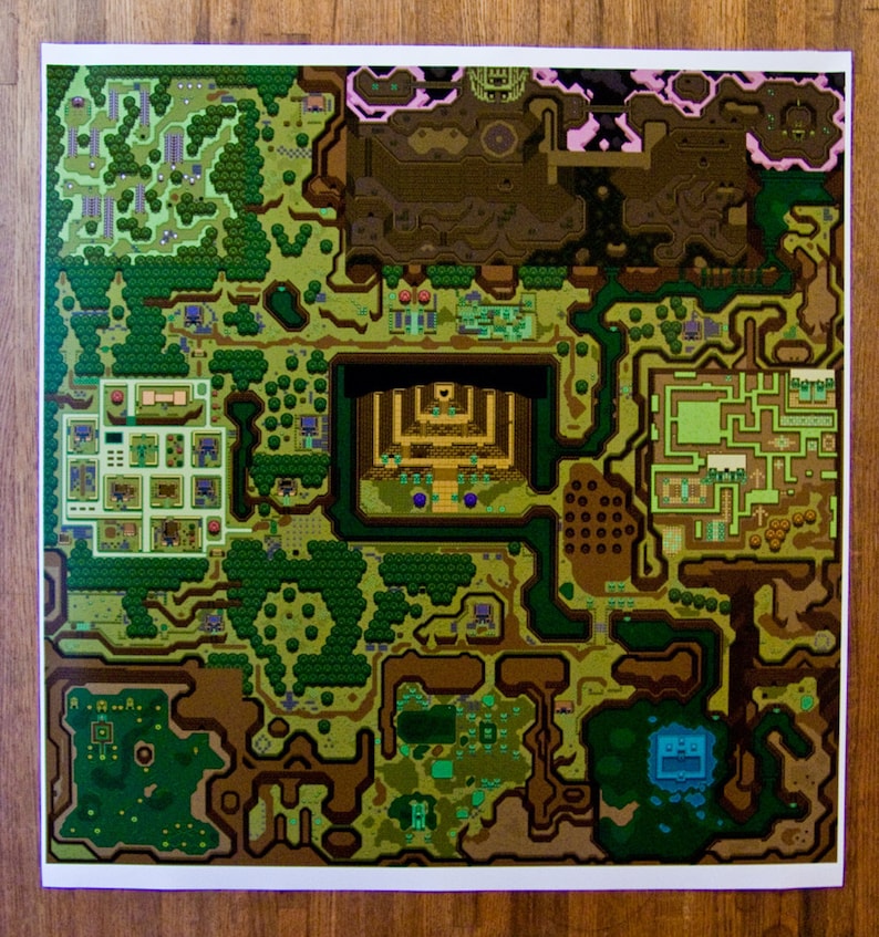 Hyrule Map, Legend of Zelda A Link to the Past, Light & Dark World ...