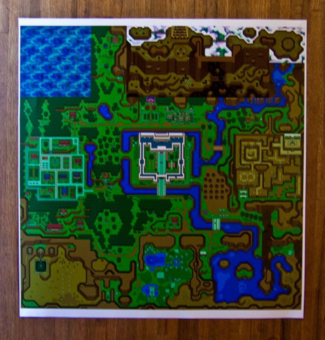 Hyrule Map, Legend of Zelda A Link to the Past, Light & Dark World ...