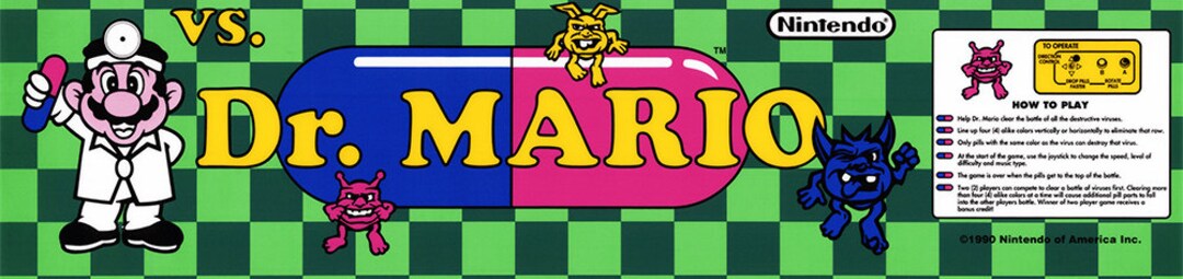 Vs. Dr Mario Marquee, Arcade, 8 X 36" Video Game Poster, Print - Etsy