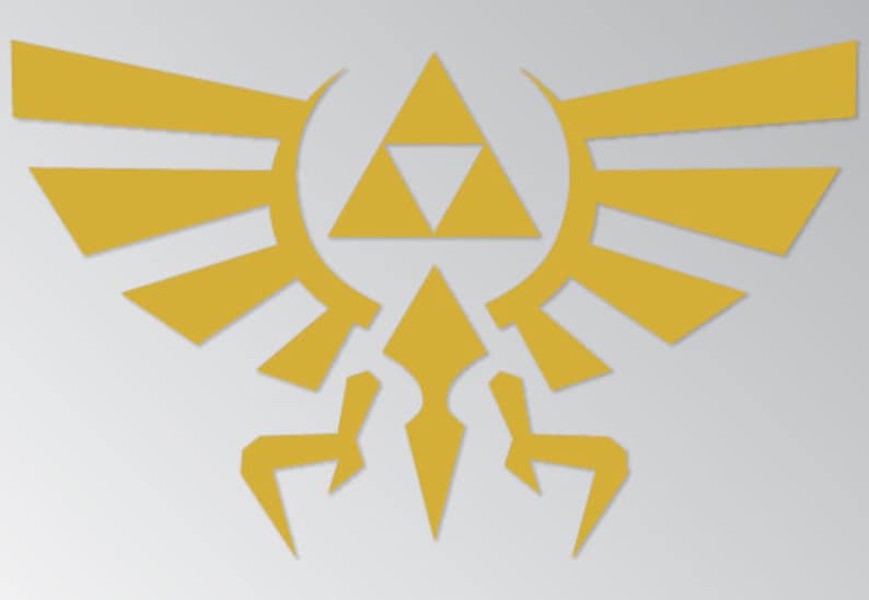 Legend of Zelda Hyrule Crest Metallic Gold Vinyl Decal | Etsy