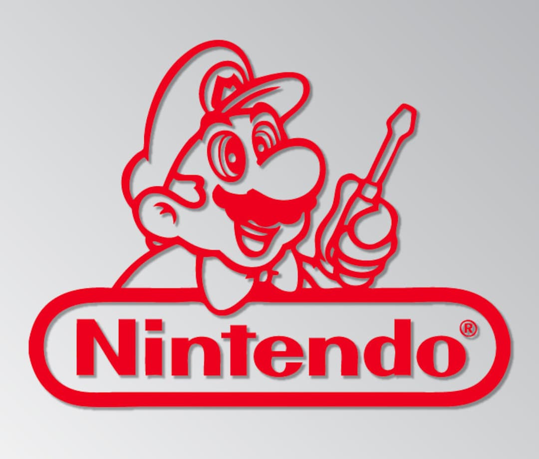 Mario Repair Nintendo Logo, Sticker, Decal, Bumper Sticker, Vinyl Decal ...