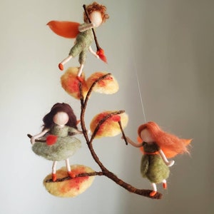 Autumn Mobile Waldorf Inspired Needle Felted Wall Hanging : Painting ...