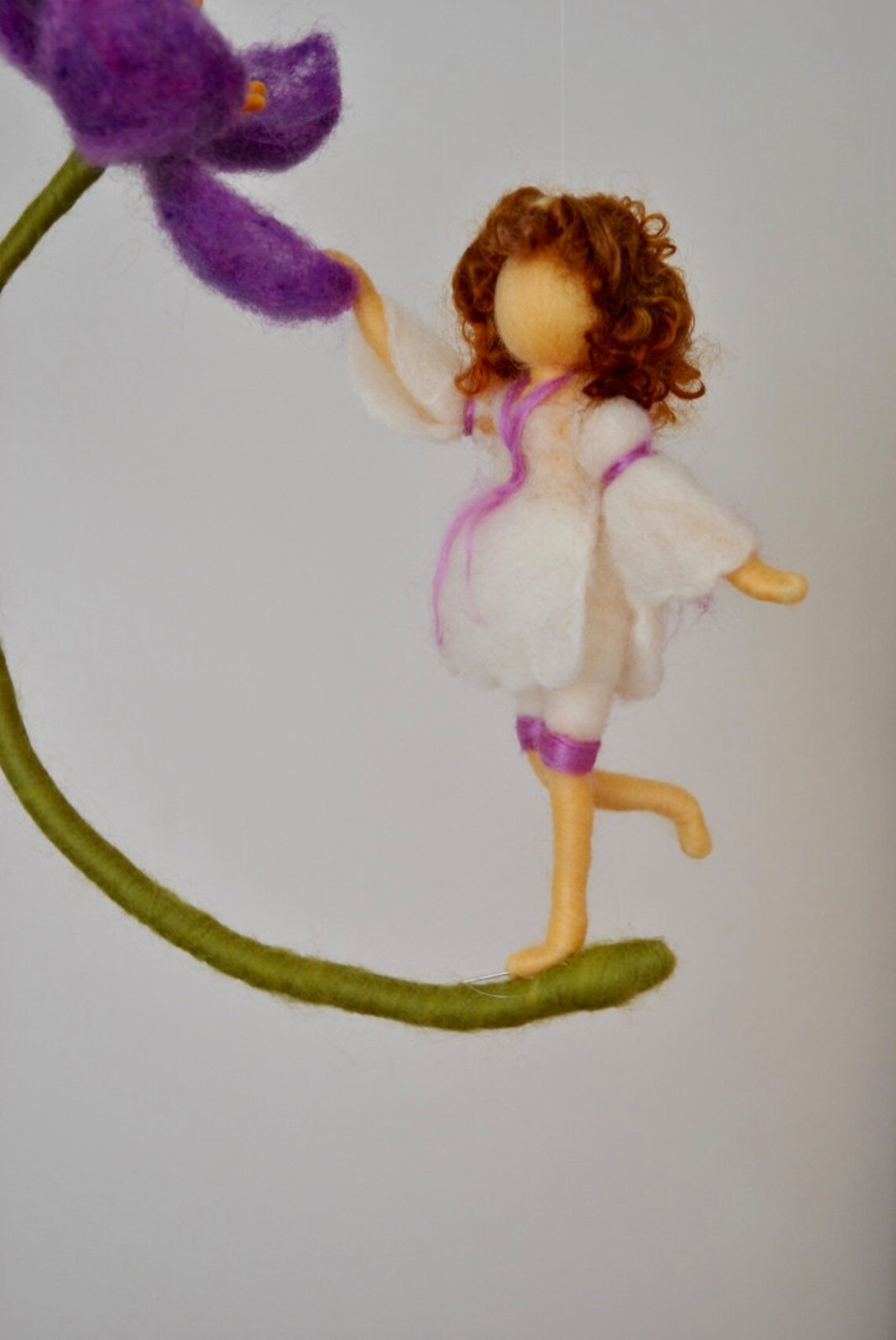 Violet Flower Fairy Needle Felted Waldorf Inspired / Wool Doll: Girl ...