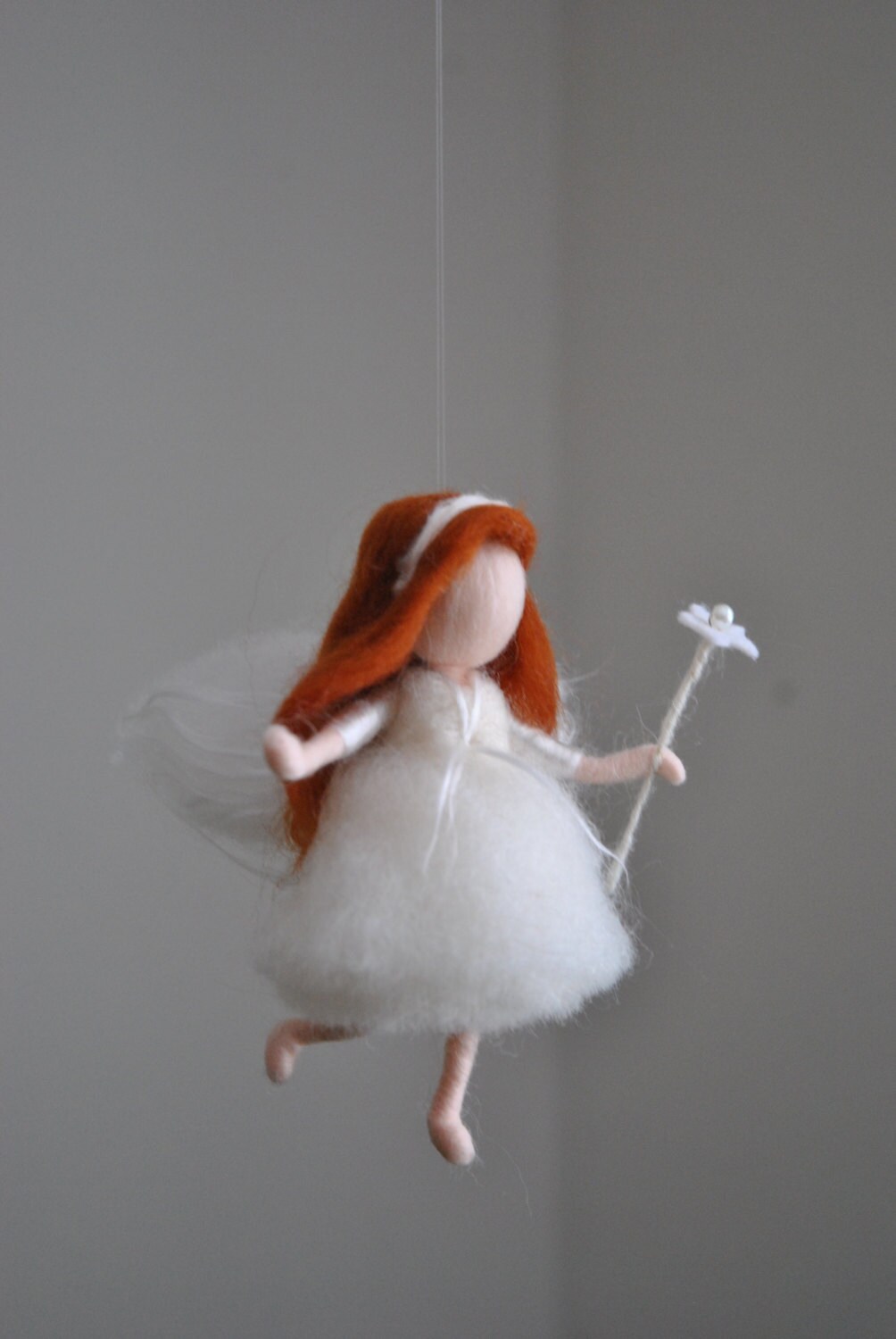 Small White Fairy Needle Felted Wall Hanging : Fairy With Wand | Etsy