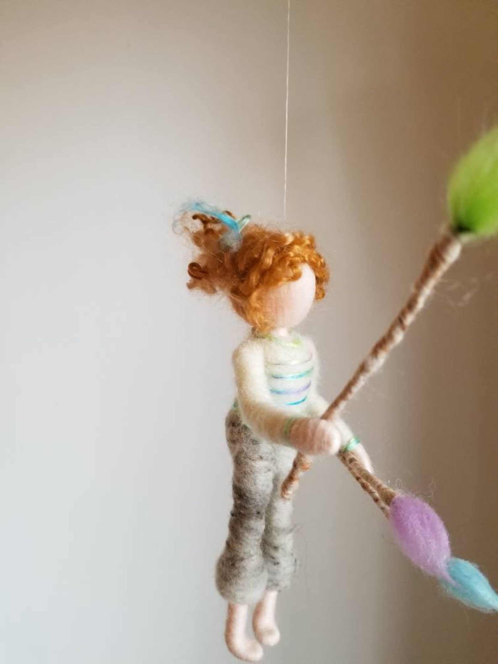 Room Decor Wool Mobile Needle Felted : Girl Painting - Etsy