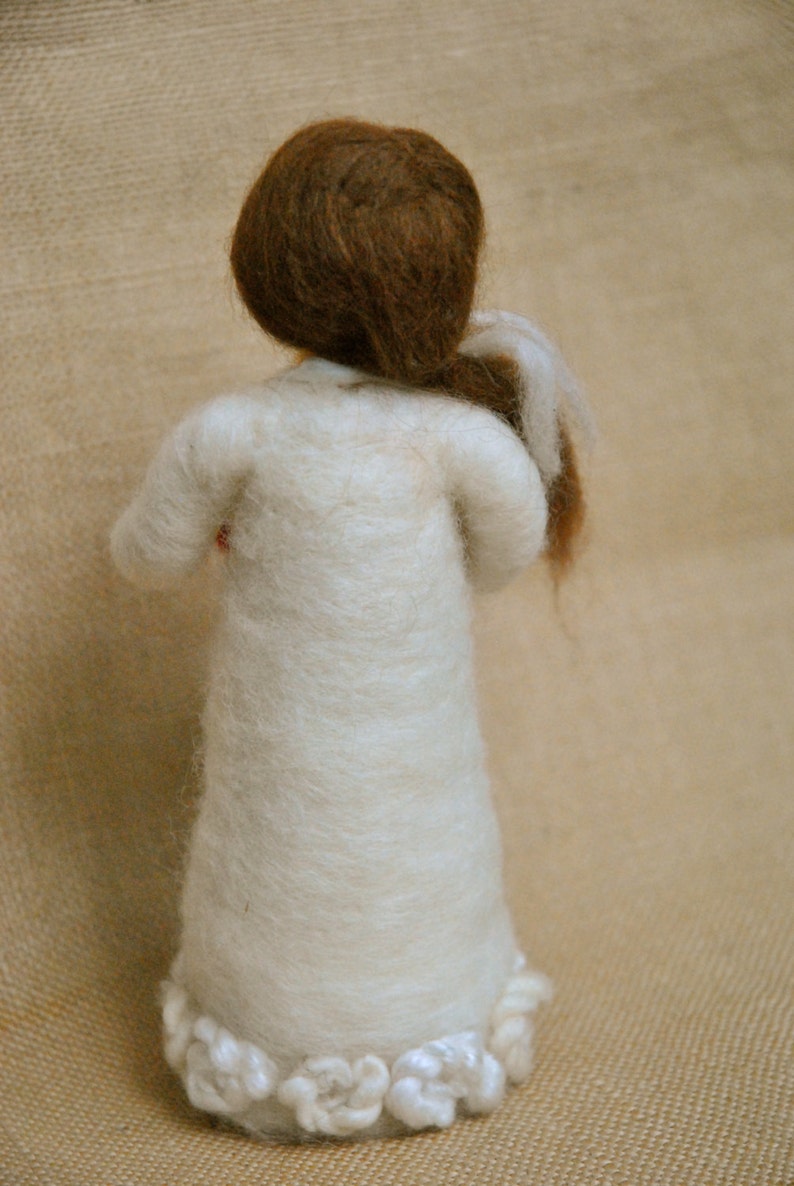 Valentine's Day Needle Felted Doll : Girl With Red Heart - Etsy