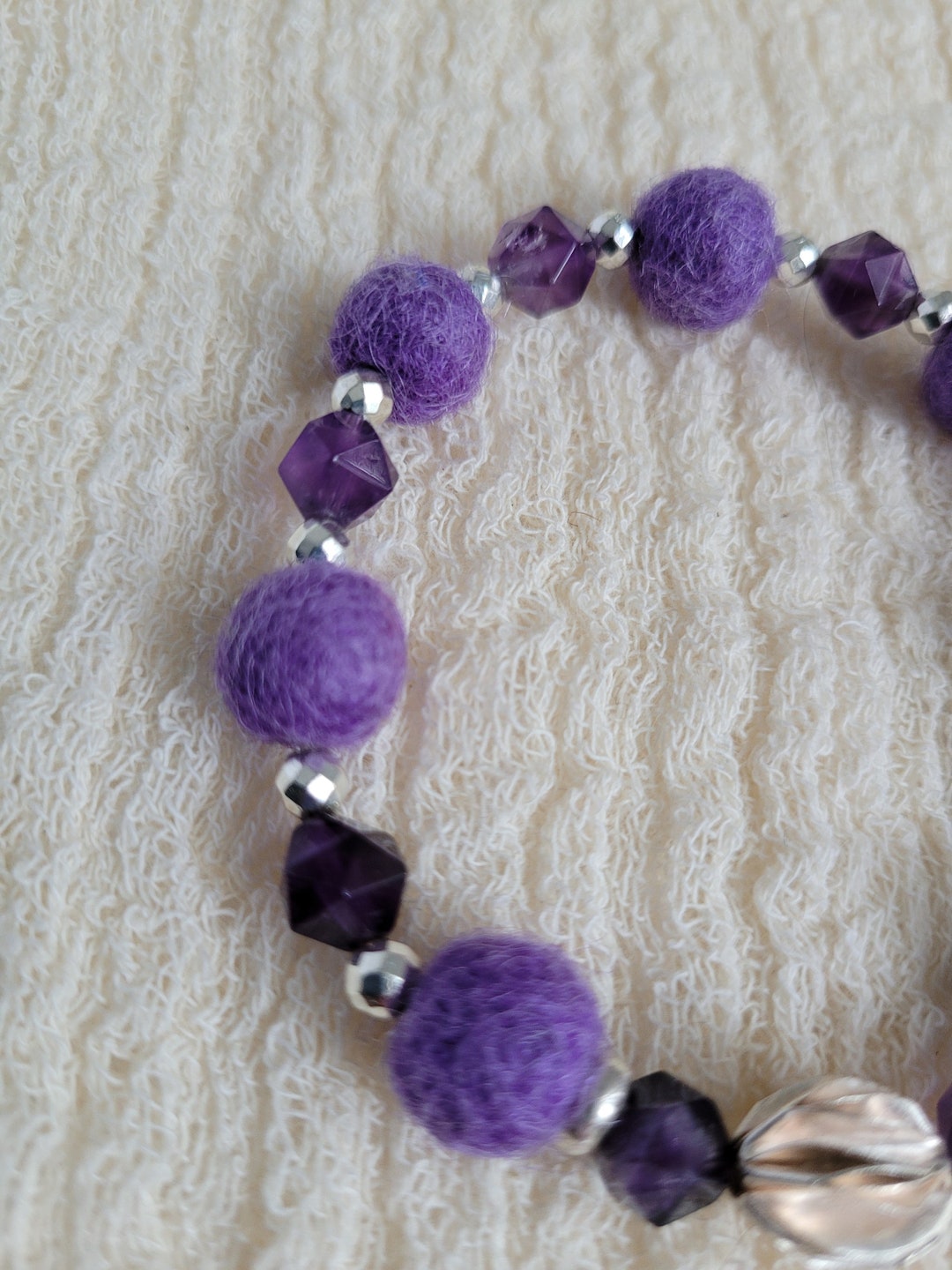 Gift for Mom Wool Bead Bracelet Felted Bracelet Hand Made Jewelry ...