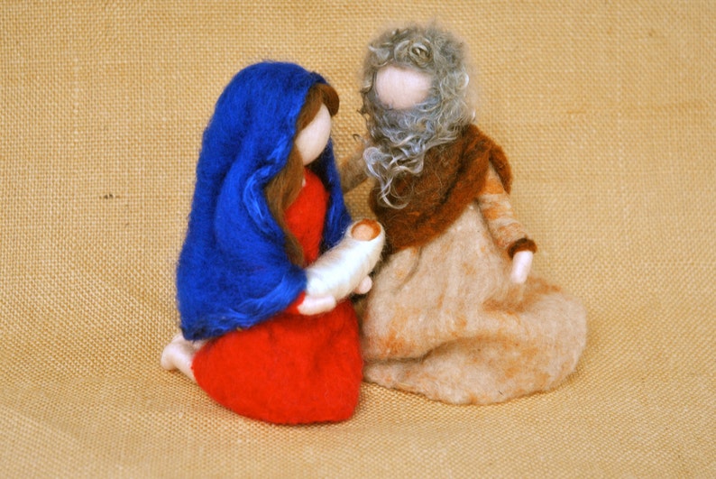 Christmas Dolls Needle Felted: Nativity Set (marie,joseph and Jesus ...