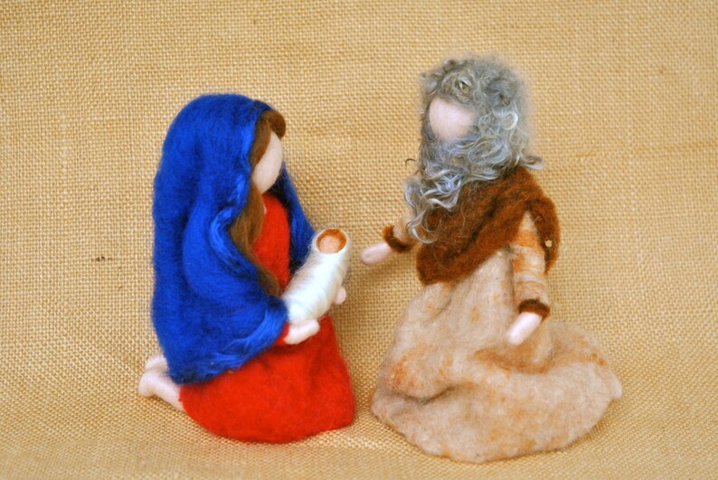 Christmas Dolls Needle Felted: Nativity Set (marie,joseph and Jesus ...