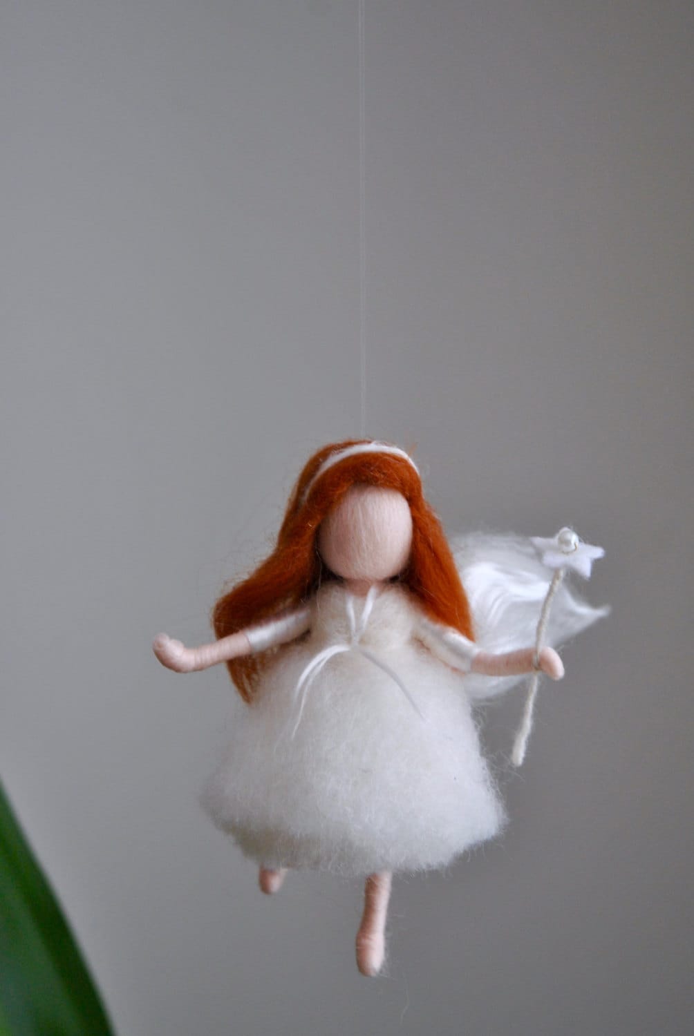 Small White Fairy Needle Felted Wall Hanging : Fairy With Wand | Etsy
