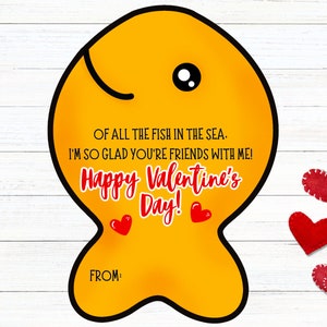 Goldfish Cracker Valentines -fish Valentine's- Printable Valentines ...