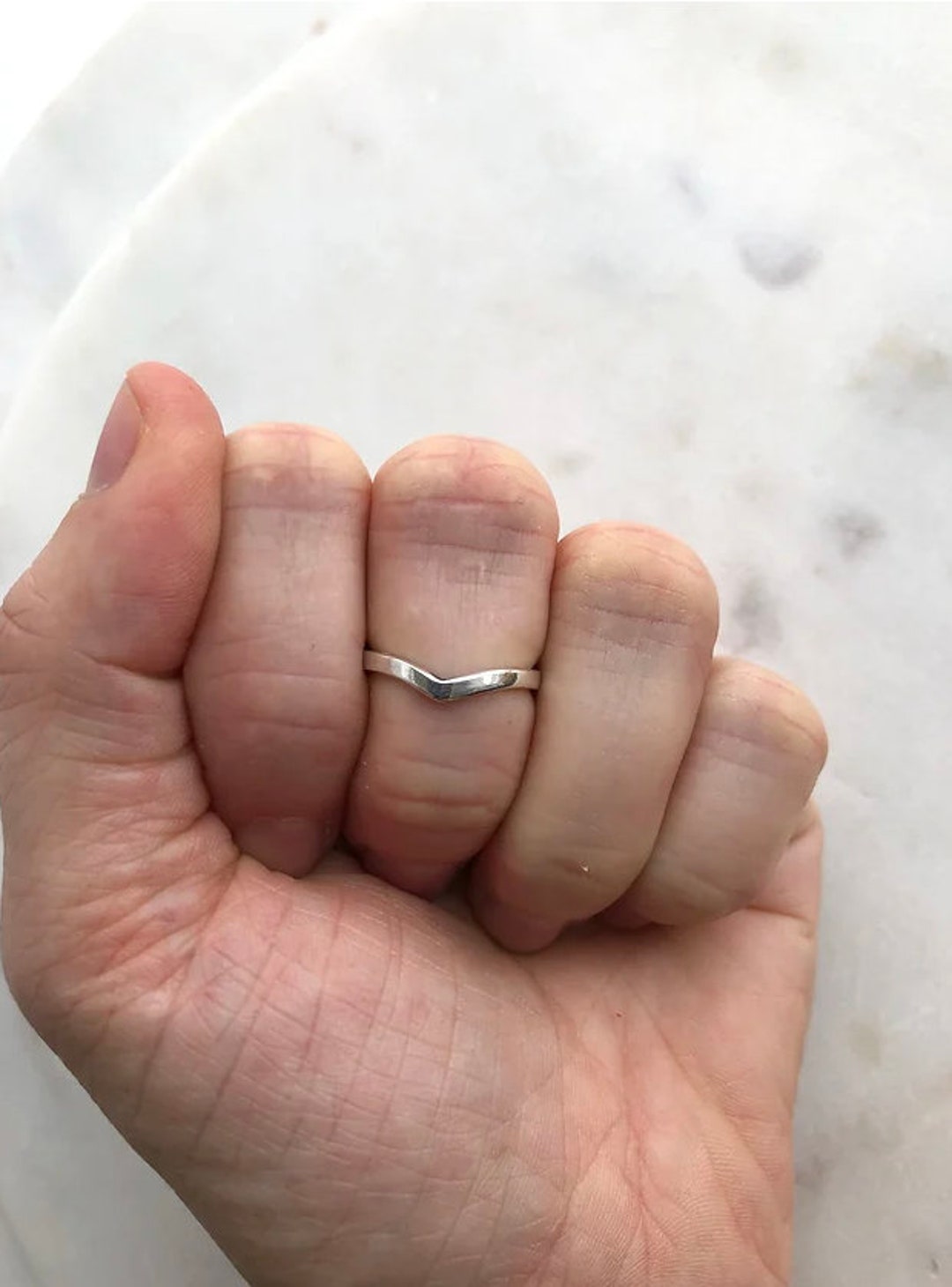 Silver Midi V Ring Adjustable Open Back - Etsy