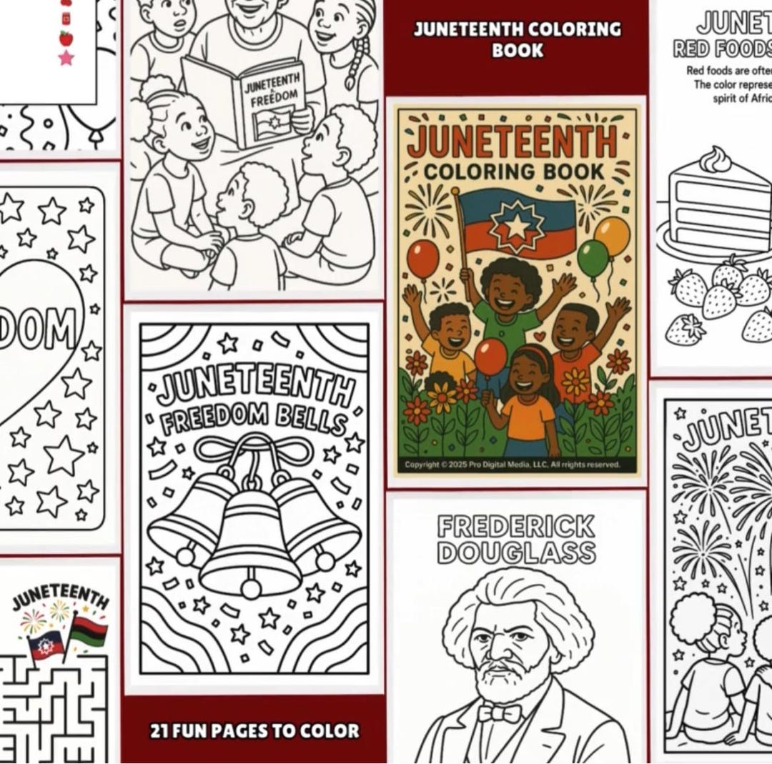 Juneteenth Coloring Book - Etsy